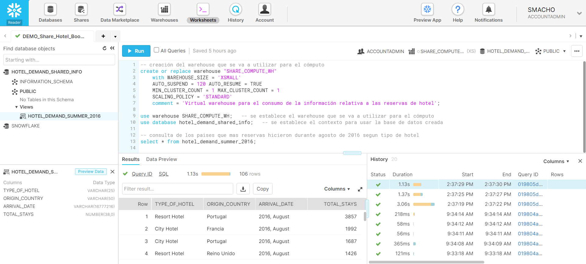 Trabajando con Snowflake: UI & Data-Sharing - Paradigma